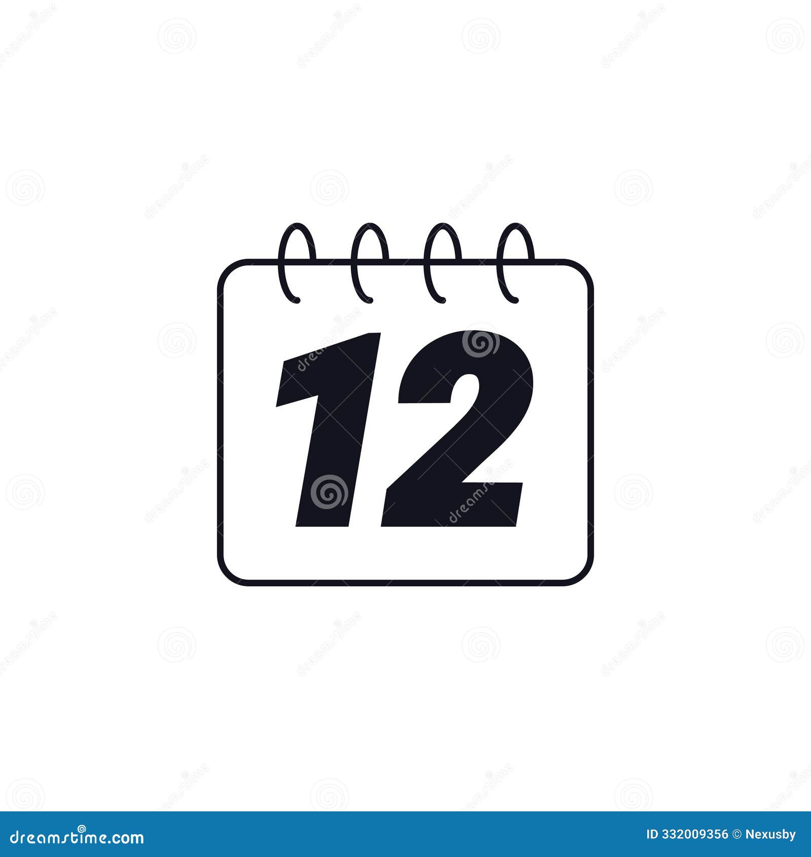 12 Month Icon with Calendar, Vector Stock Illustration - Illustration ...
