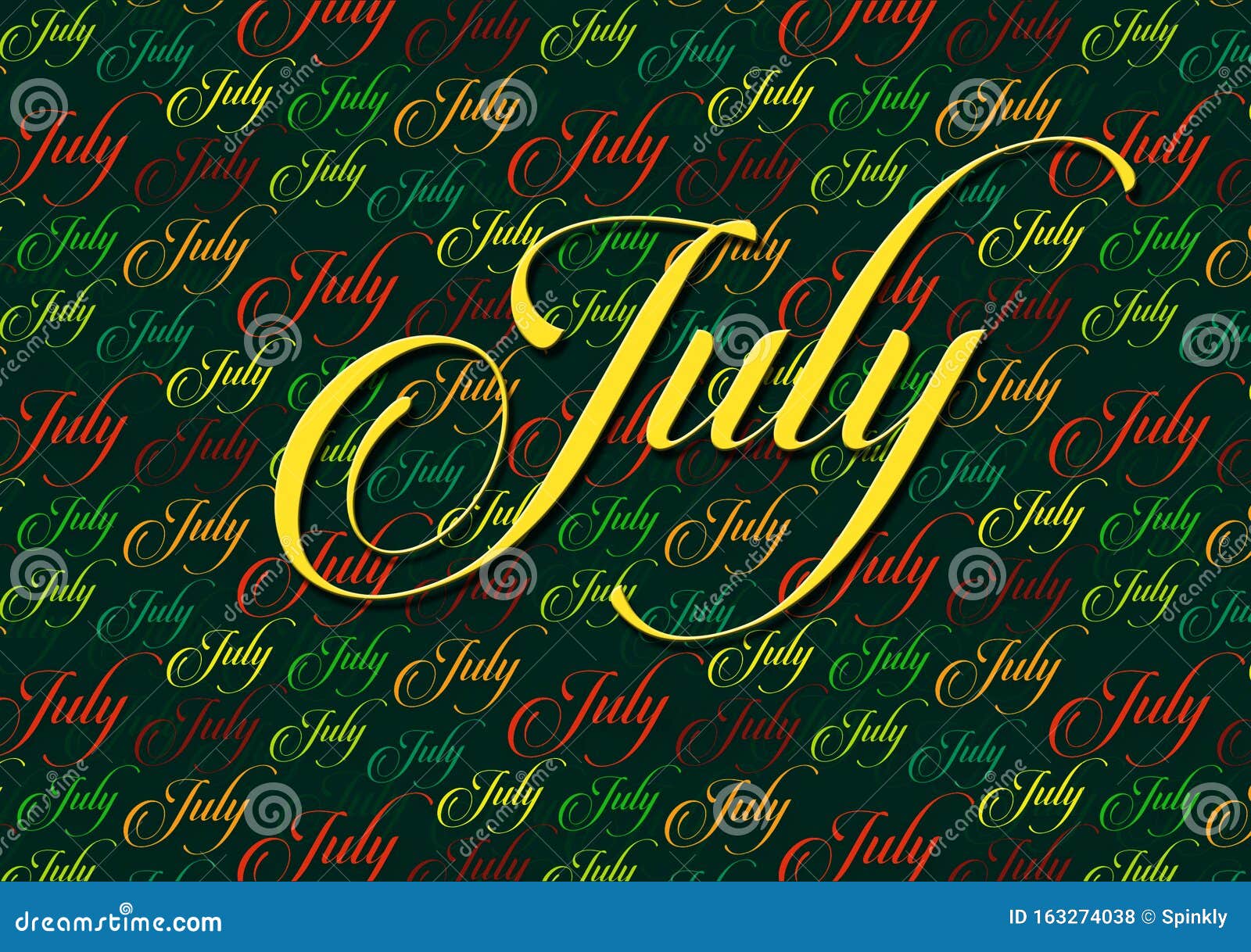 Month of July Text Pattern Wallpaper Stock Illustration - Illustration ...