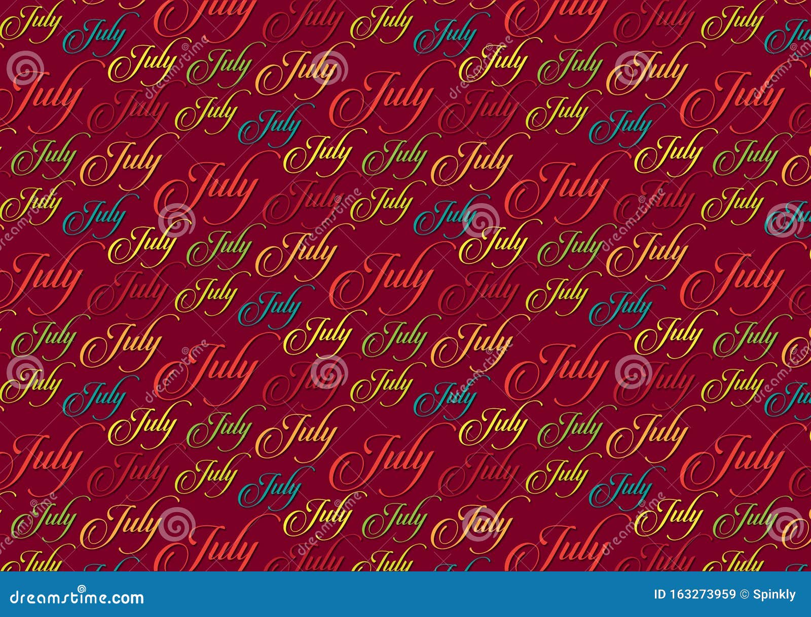 Month of July Text Pattern Wallpaper Stock Illustration - Illustration ...