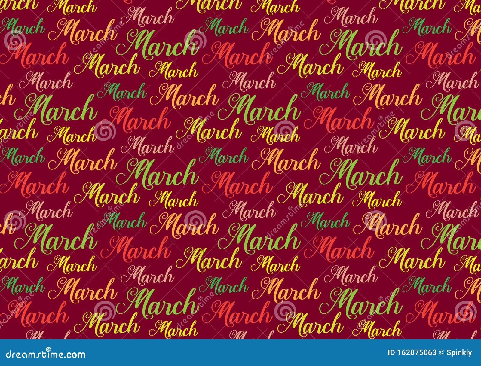 Month of March Text Pattern Wallpaper Stock Illustration - Illustration ...