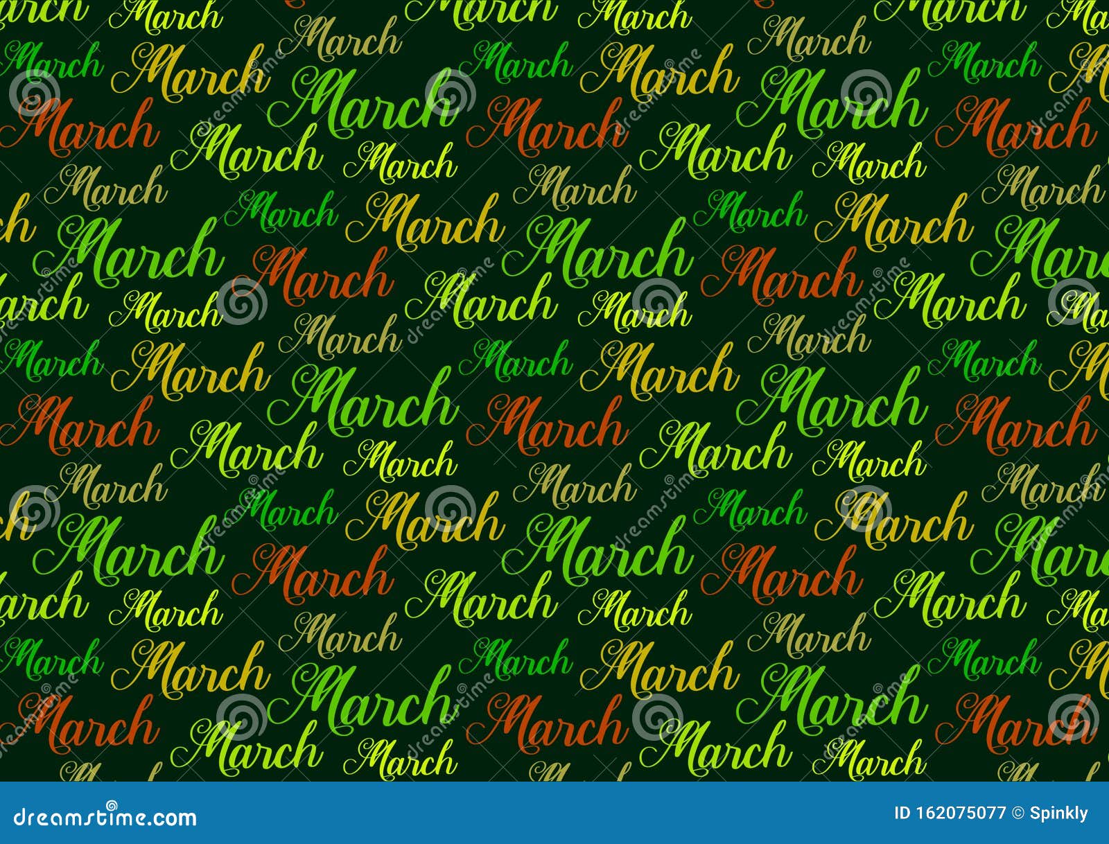 Month of March Text Pattern Wallpaper Stock Illustration - Illustration ...
