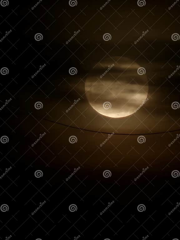 Month, Moon at Night, Clouds Cover the Moon at Night Stock Photo ...