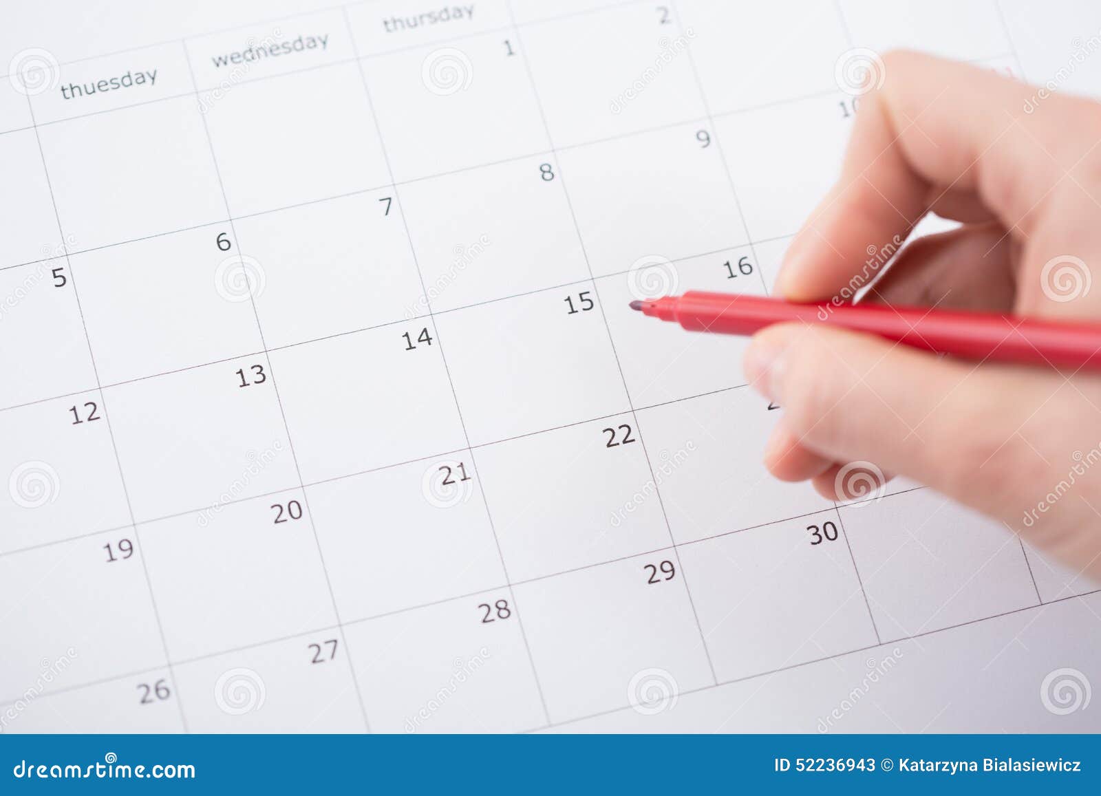 Month Planning in the Calendar Stock Image - Image of space, holiday ...