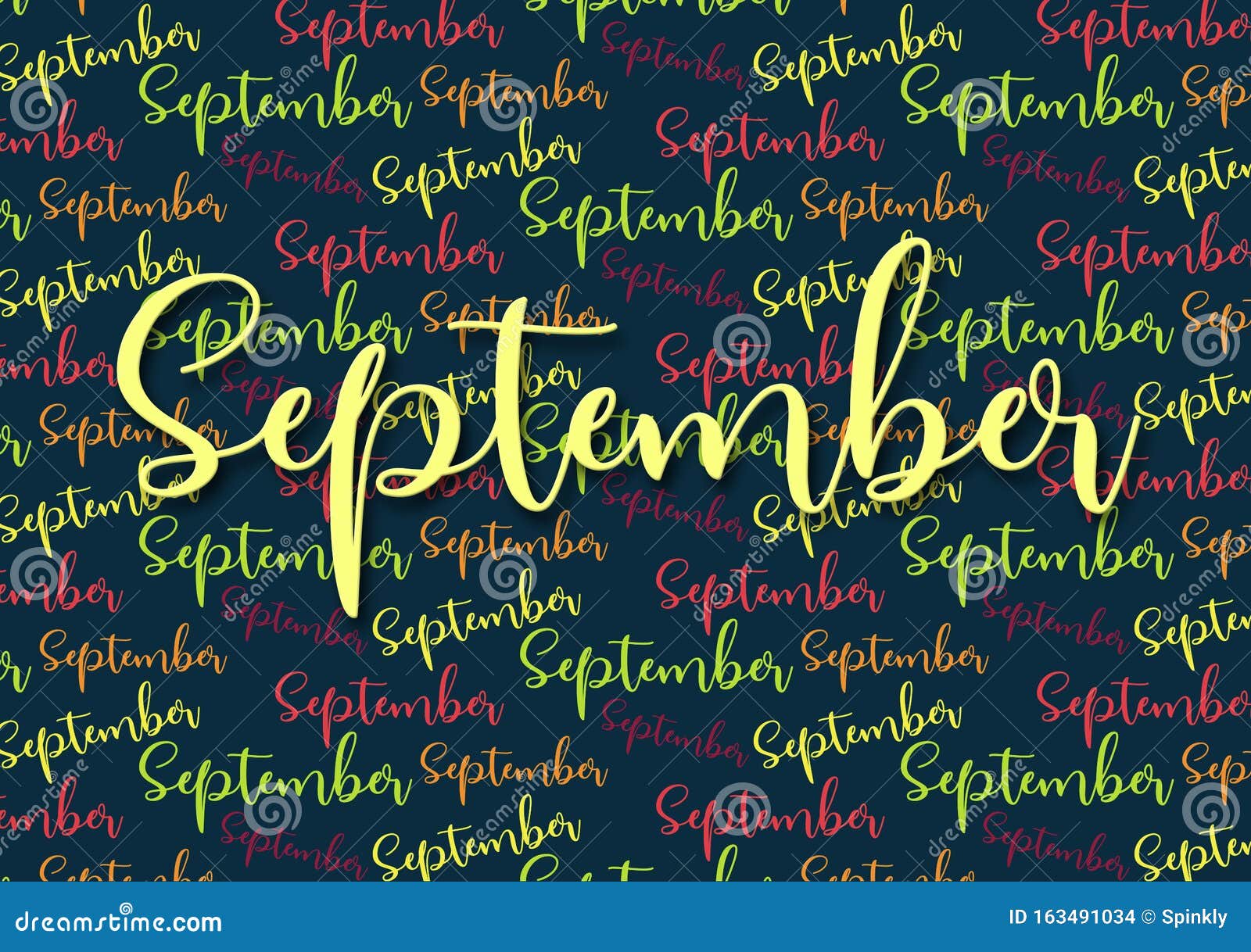 Month of September Text Pattern Wallpaper Stock Illustration ...