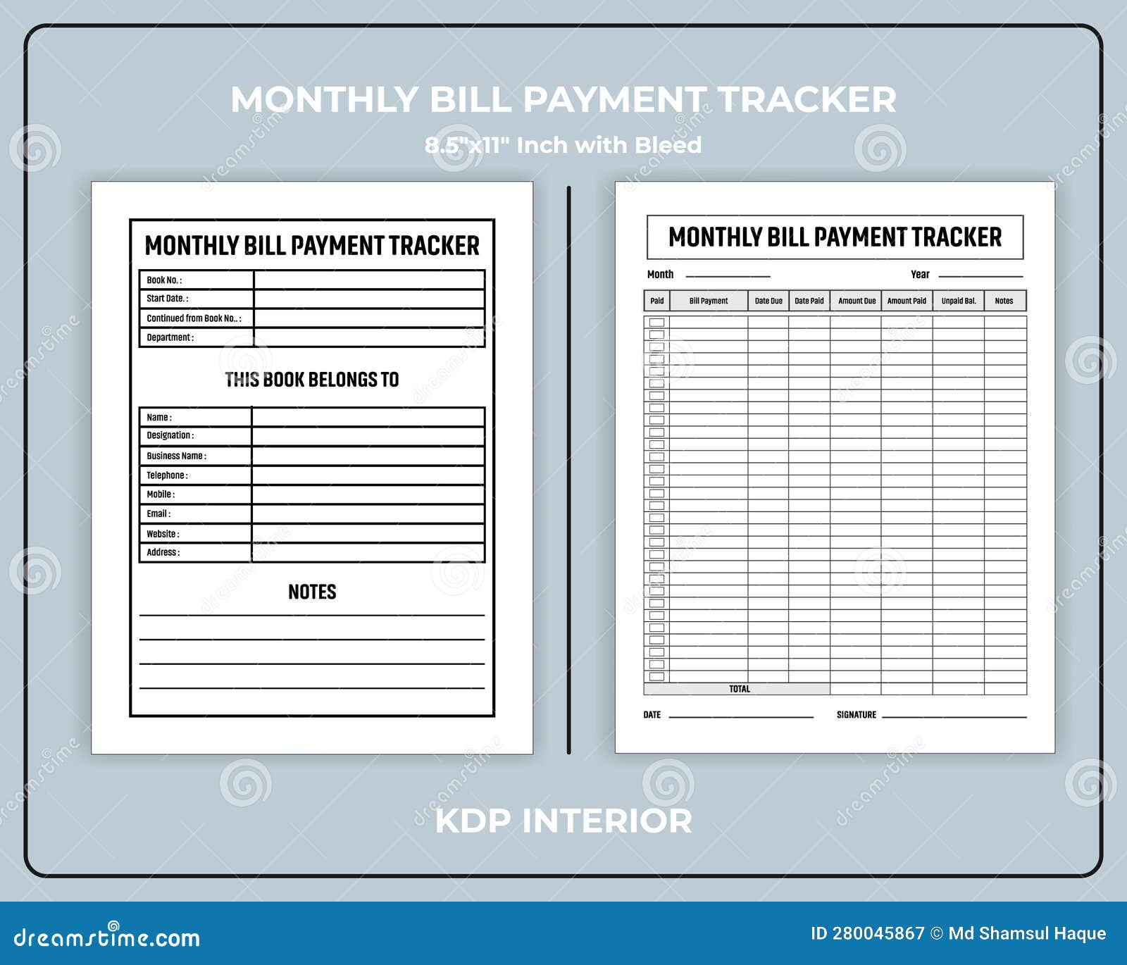 Bill Tracker Digital Planning Insert Sheet Printable Page Template ...