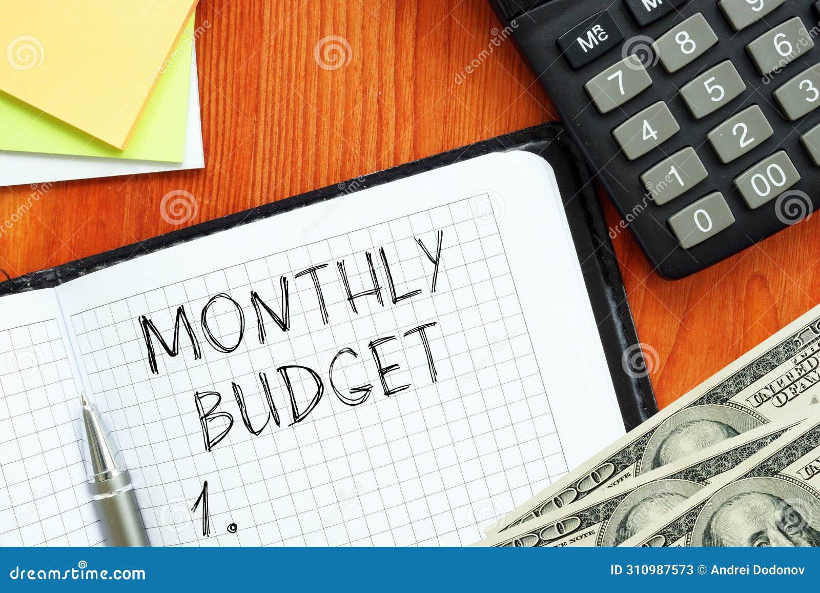 Monthly Budget or Home Budget are Shown Using the Text Stock Image ...