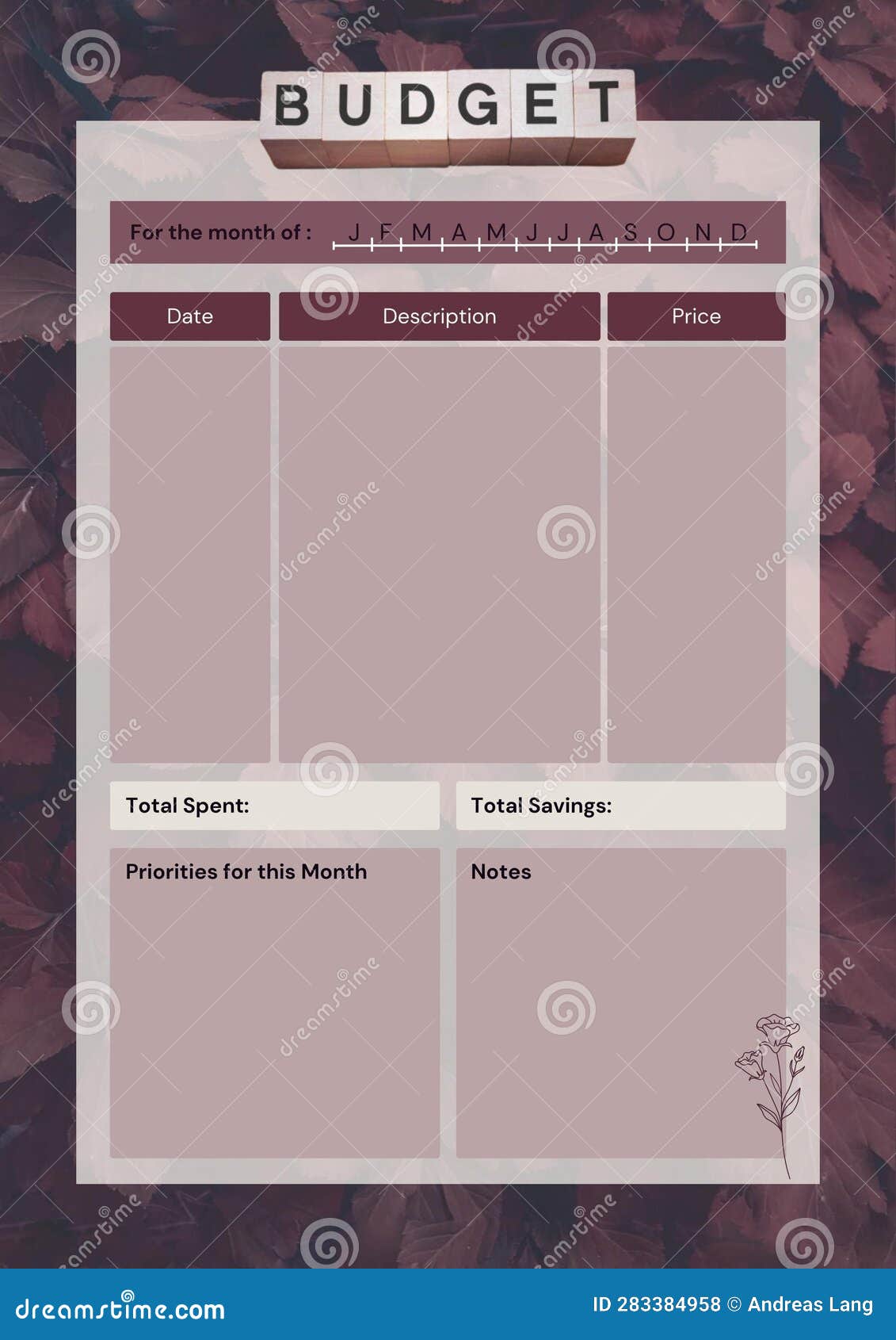 Monthly Budget Planner Digital Planning Insert Sheet Printable Page ...