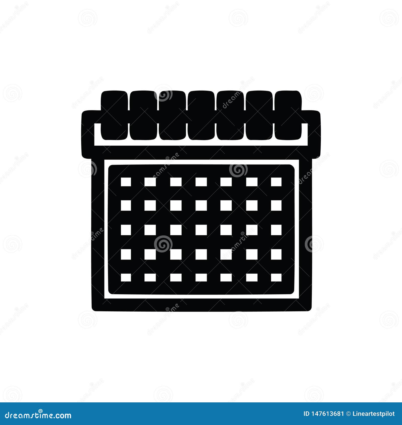 Monthly calendar icon stock vector. Illustration of clip - 147613681