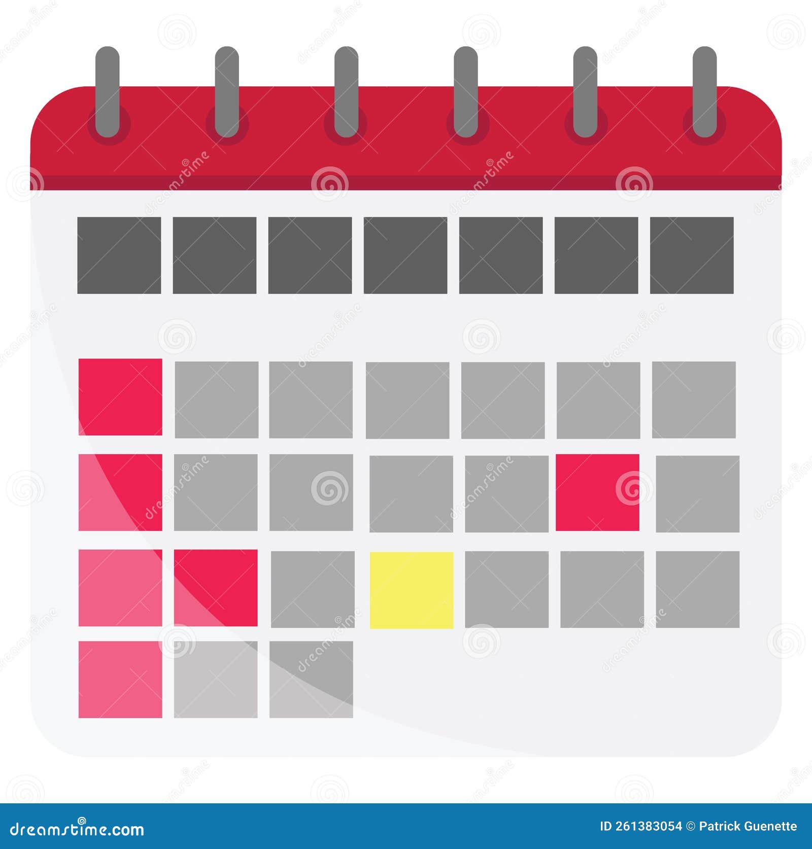 Monthly calender, icon stock vector. Illustration of paper - 261383054