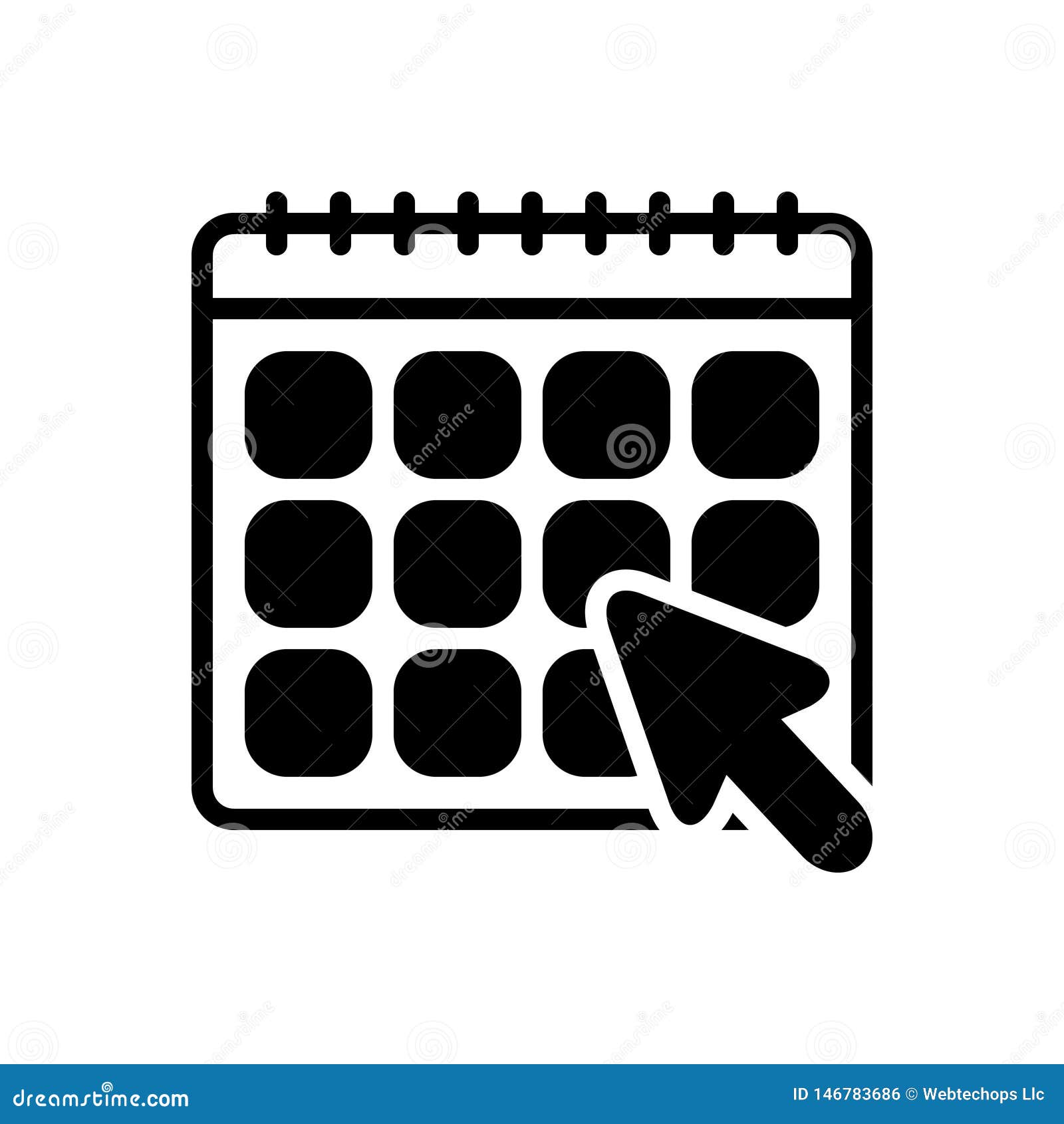 Black Solid Icon for Monthly, Subscription and Membership Stock Vector ...