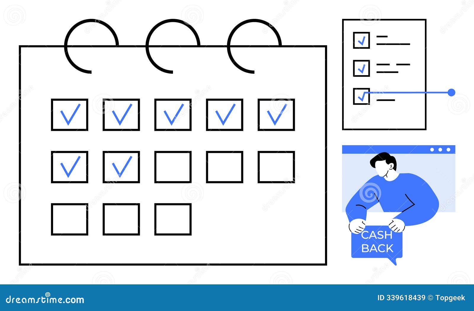 Monthly Planning Checklist with Cashback Reminder in Minimalist Style ...