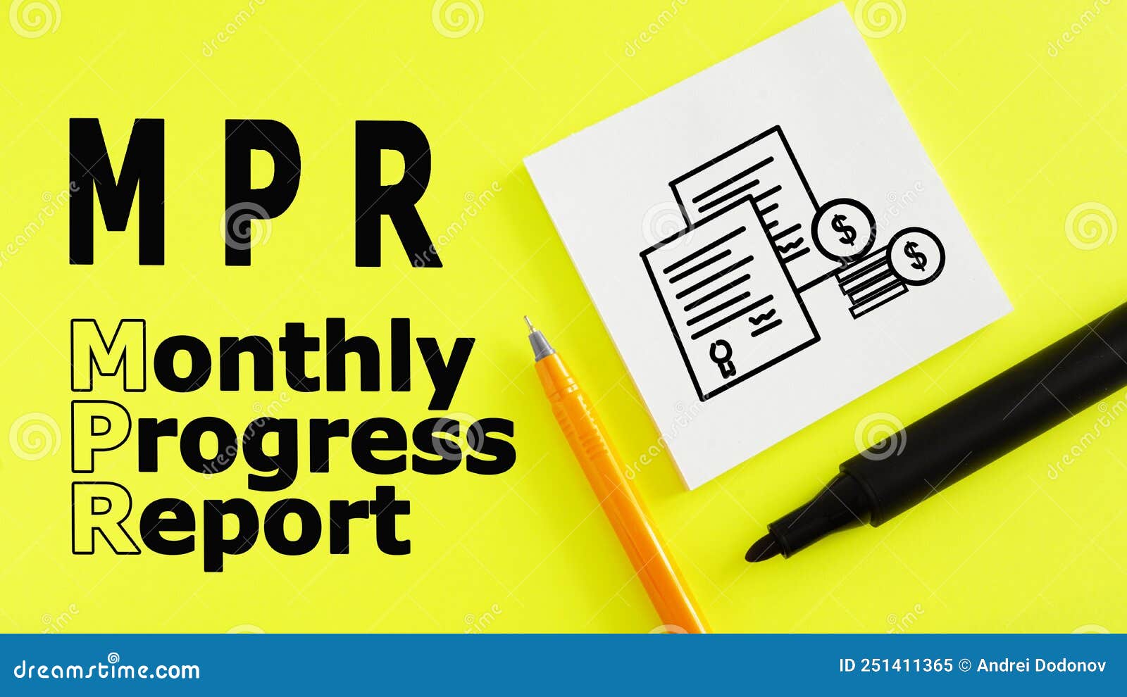 Monthly Progress Report MPR is Shown Using the Text Stock Image - Image ...