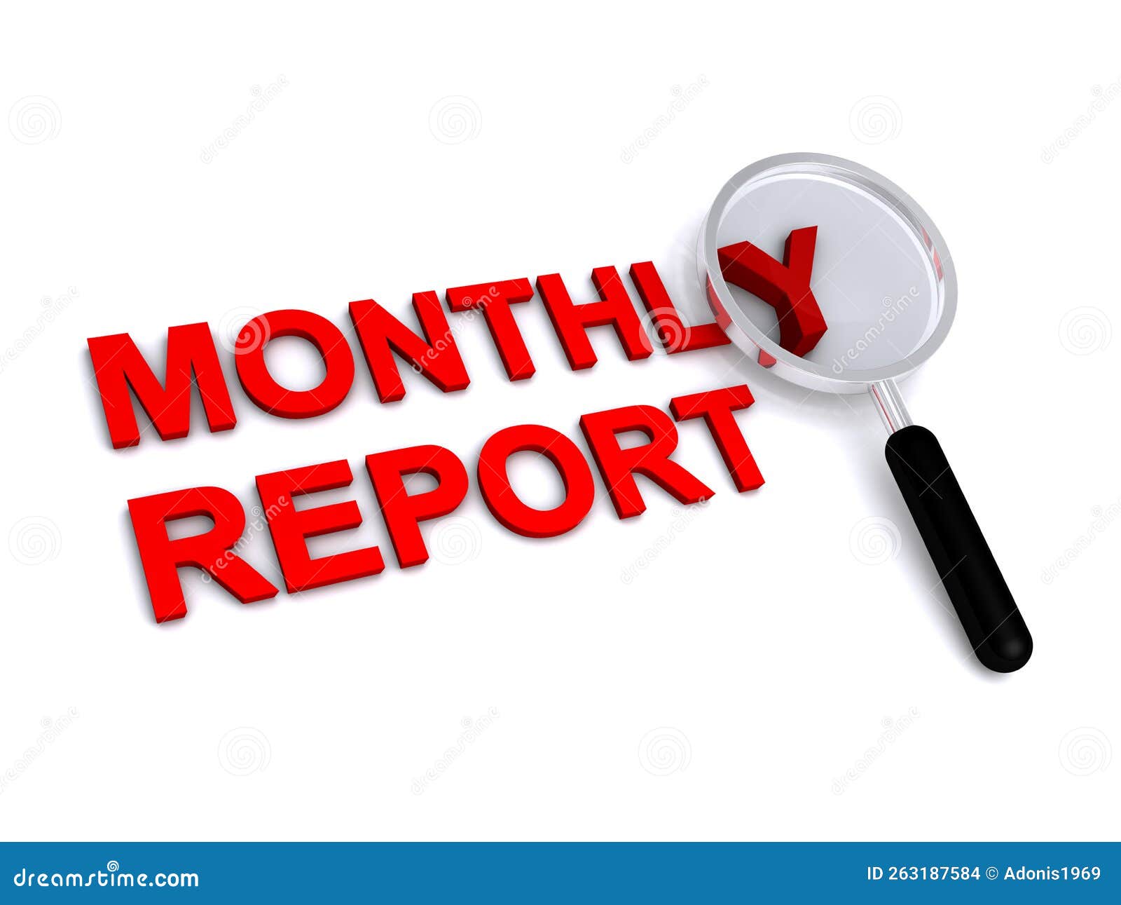 MONTHLY REPORT Concept. Work From Home. Woman At The Table Royalty-Free ...