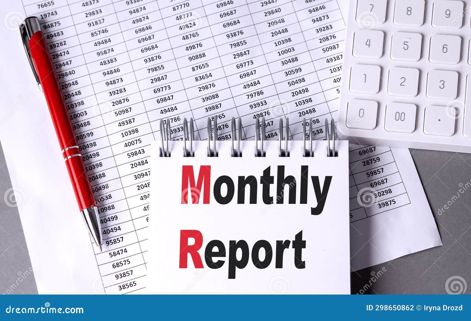 Monthly Report Lying On Table, Graphs Charts And Diagrams, Official ...