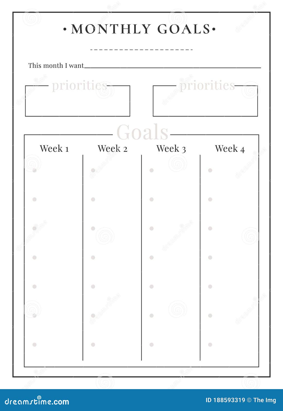 Monthly Tasks Minimalist Planner Page Design Stock Vector ... Monthly Tasks Minimalist Planner Page Design Stock Vector ...