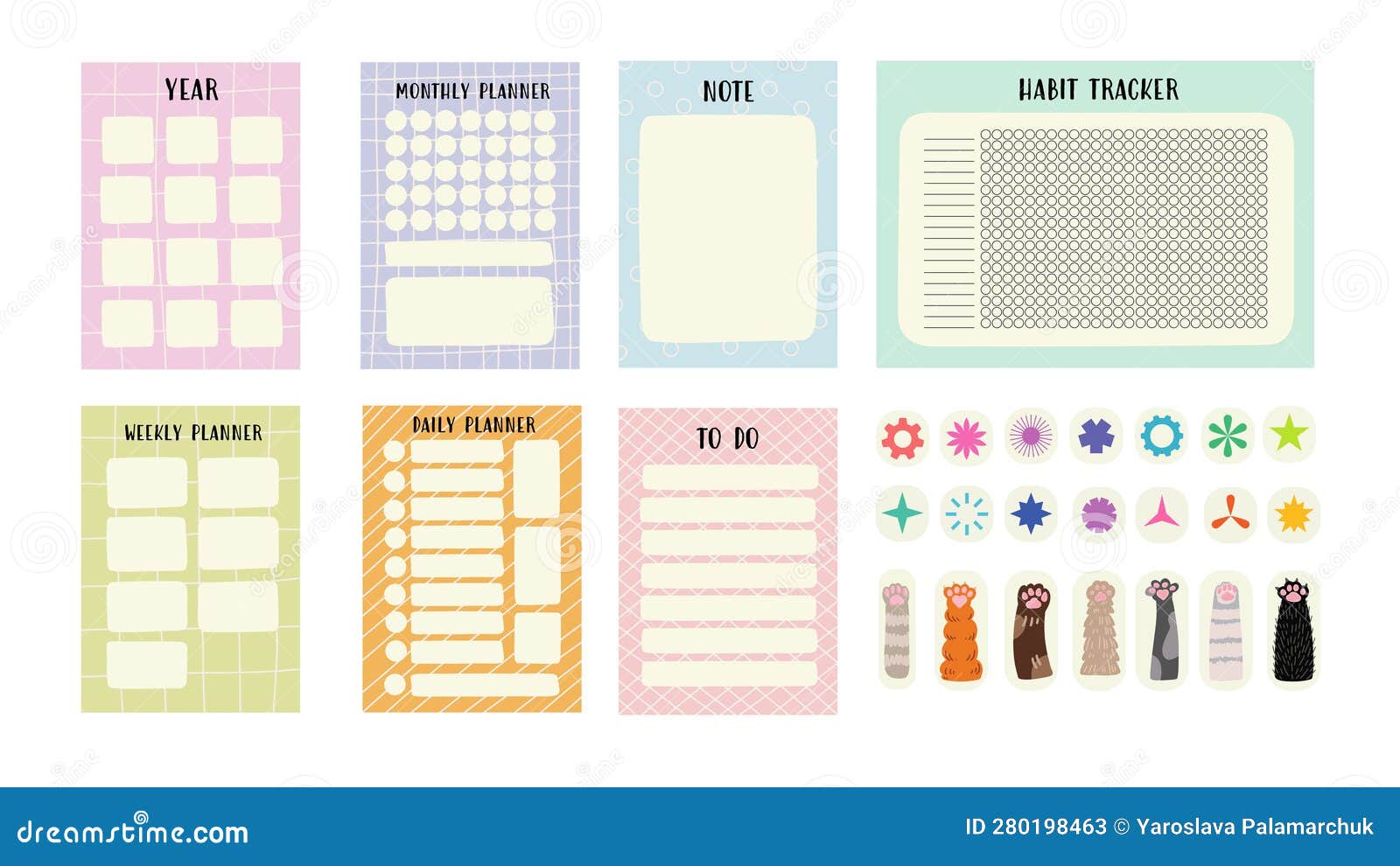 Cute Tracker. Water Hydrate Journal, Mood Notes And Habits Trackers ...