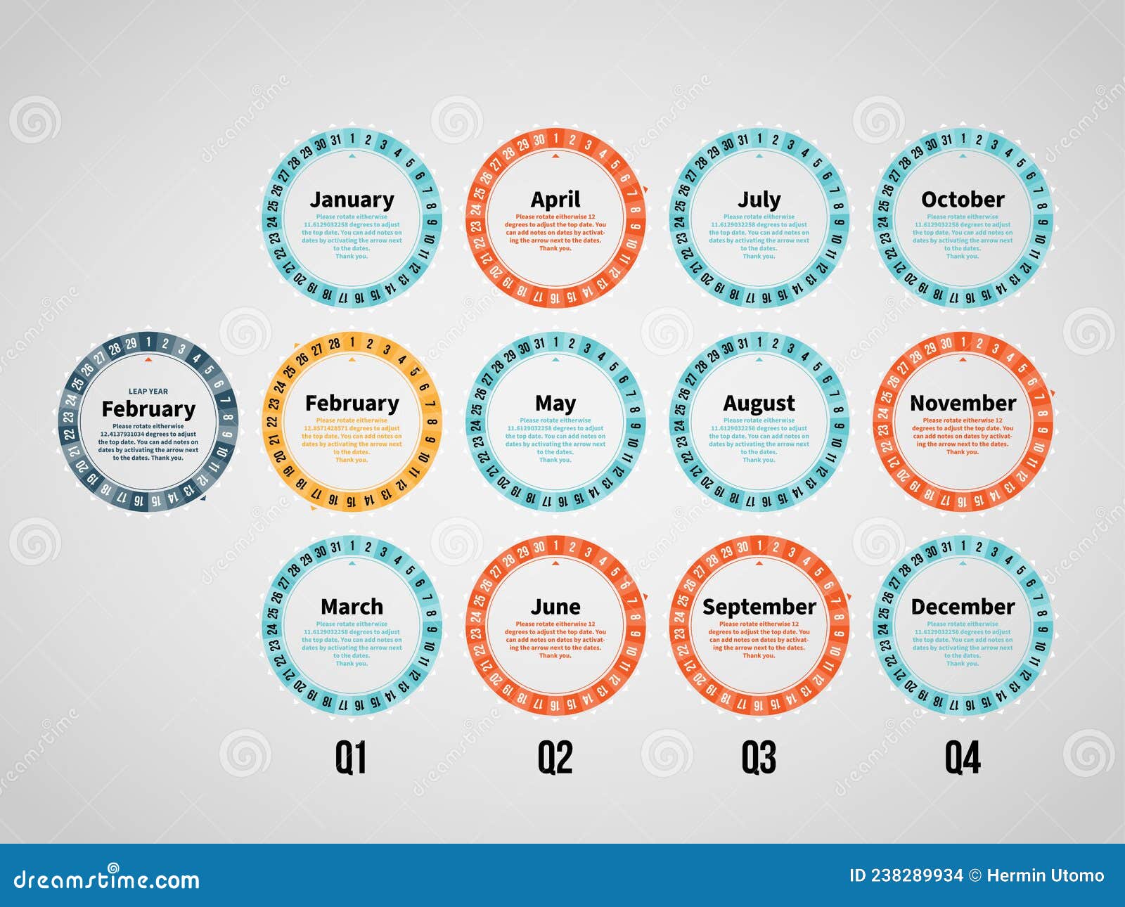 Monthly Wheel Infographic stock vector. Illustration of month - 238289934