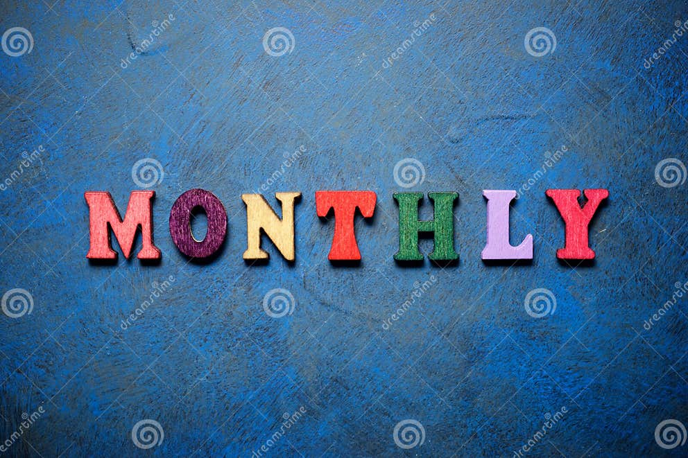 Monthly word view stock photo. Image of information - 177147128