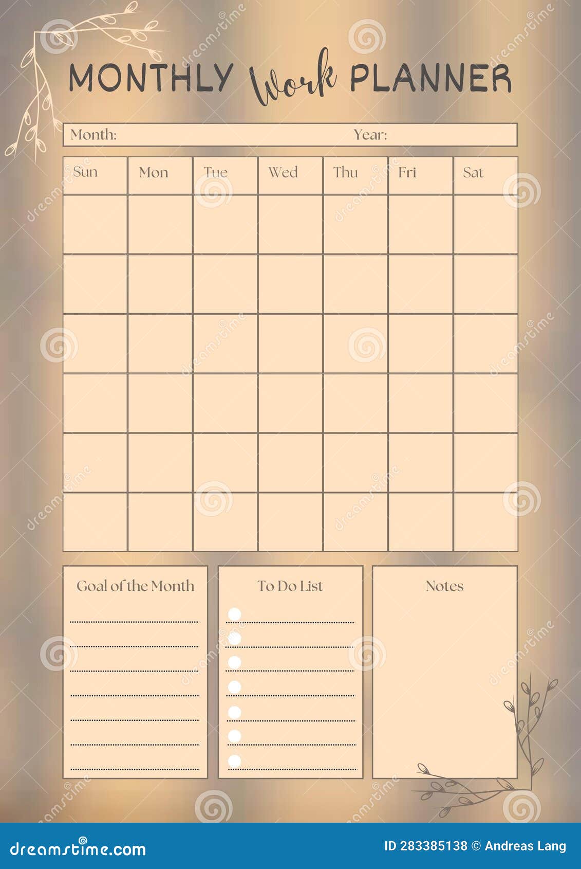Monthly Work Planner Digital Planning Insert Sheet Printable Page ...