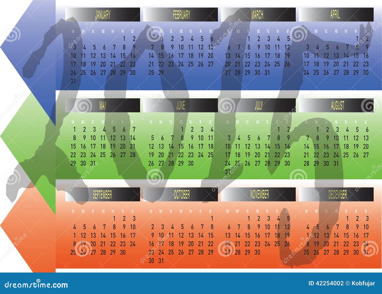 Daily Monthly Yearly 2015 Calendar Planning Chart Stock Vector ...