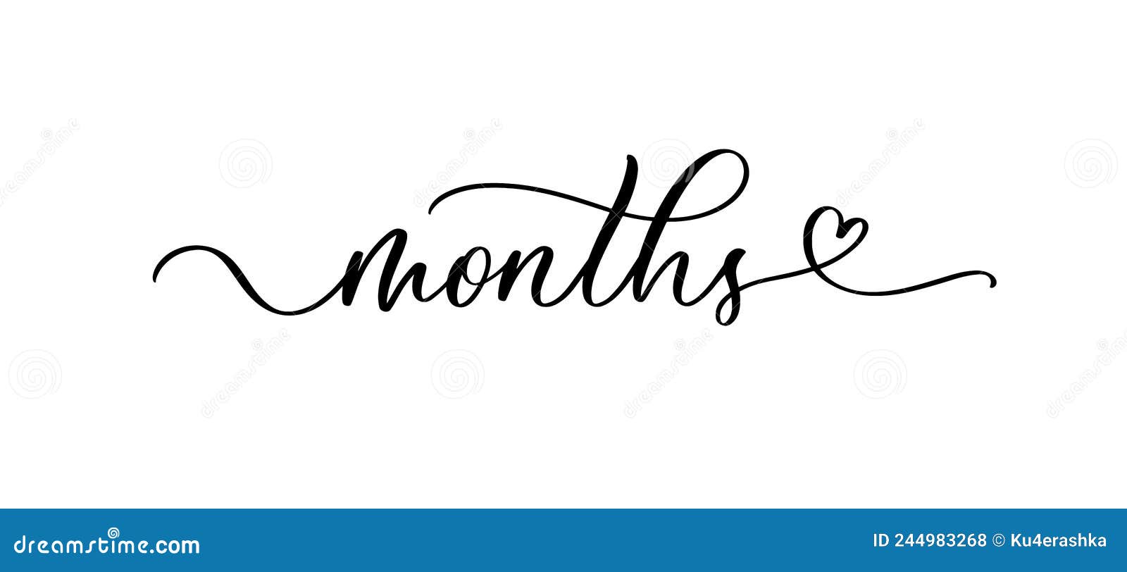 Months Continuous Line Cursive Text. Lettering Script Vector ...