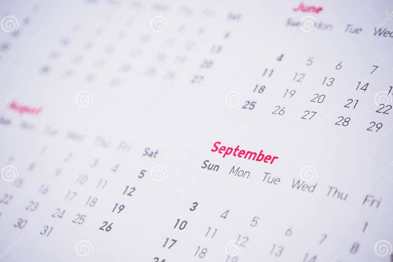 Months and Dates on Calendar Stock Photo - Image of number, closeup ...