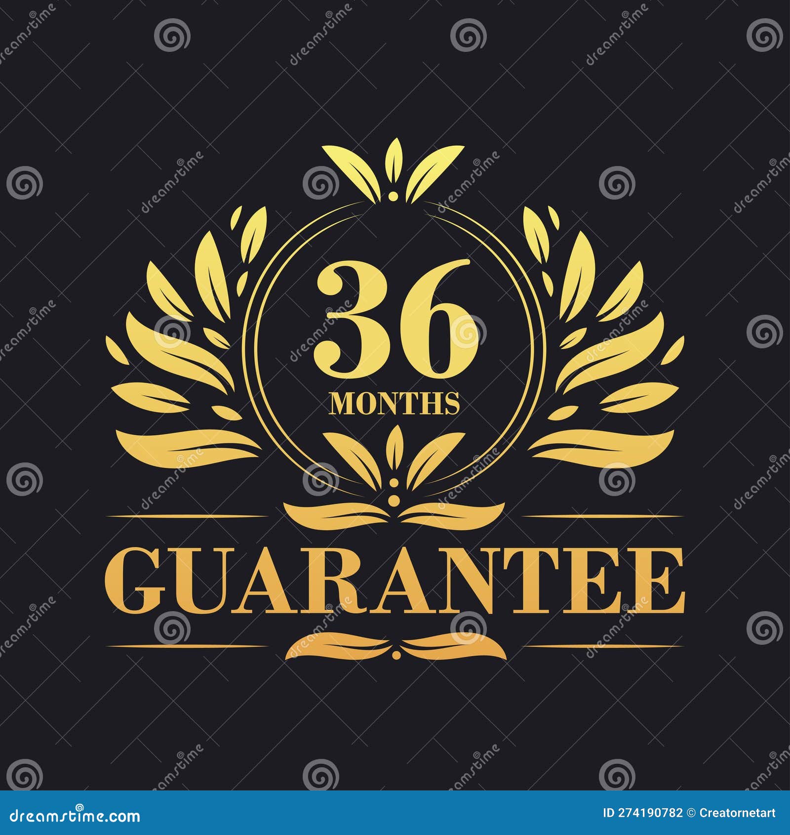 36 Months Guarantee Logo Vector, 36 Months Guarantee Sign Symbol Stock ...