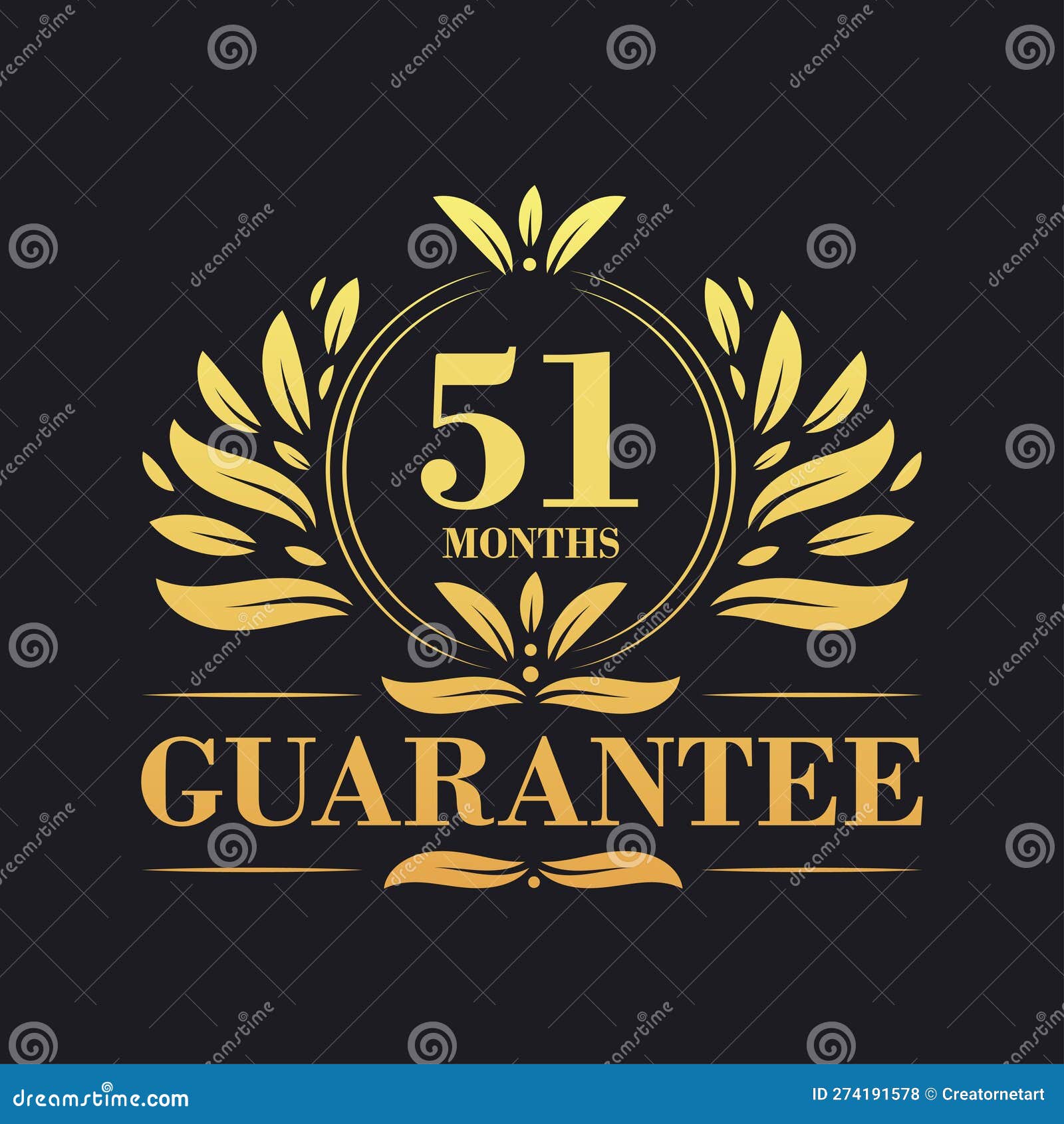 51 Months Guarantee Logo Vector, 51 Months Guarantee Sign Symbol Stock ...