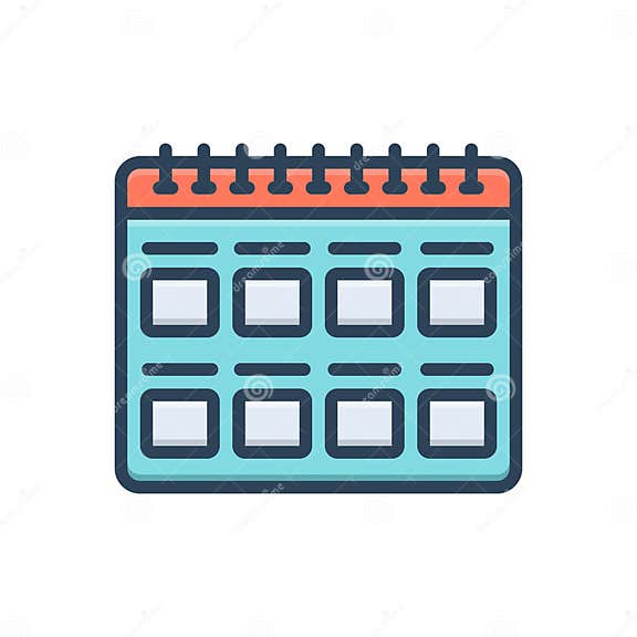 Color Illustration Icon for Months, Calendar and Event Stock Vector ...