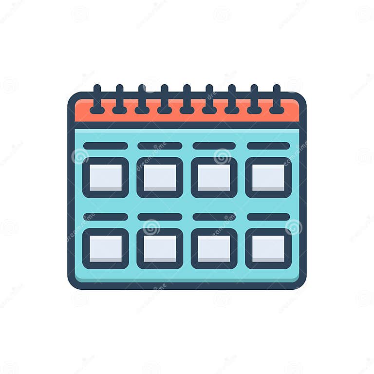 Color Illustration Icon for Months, Calendar and Event Stock Vector ...