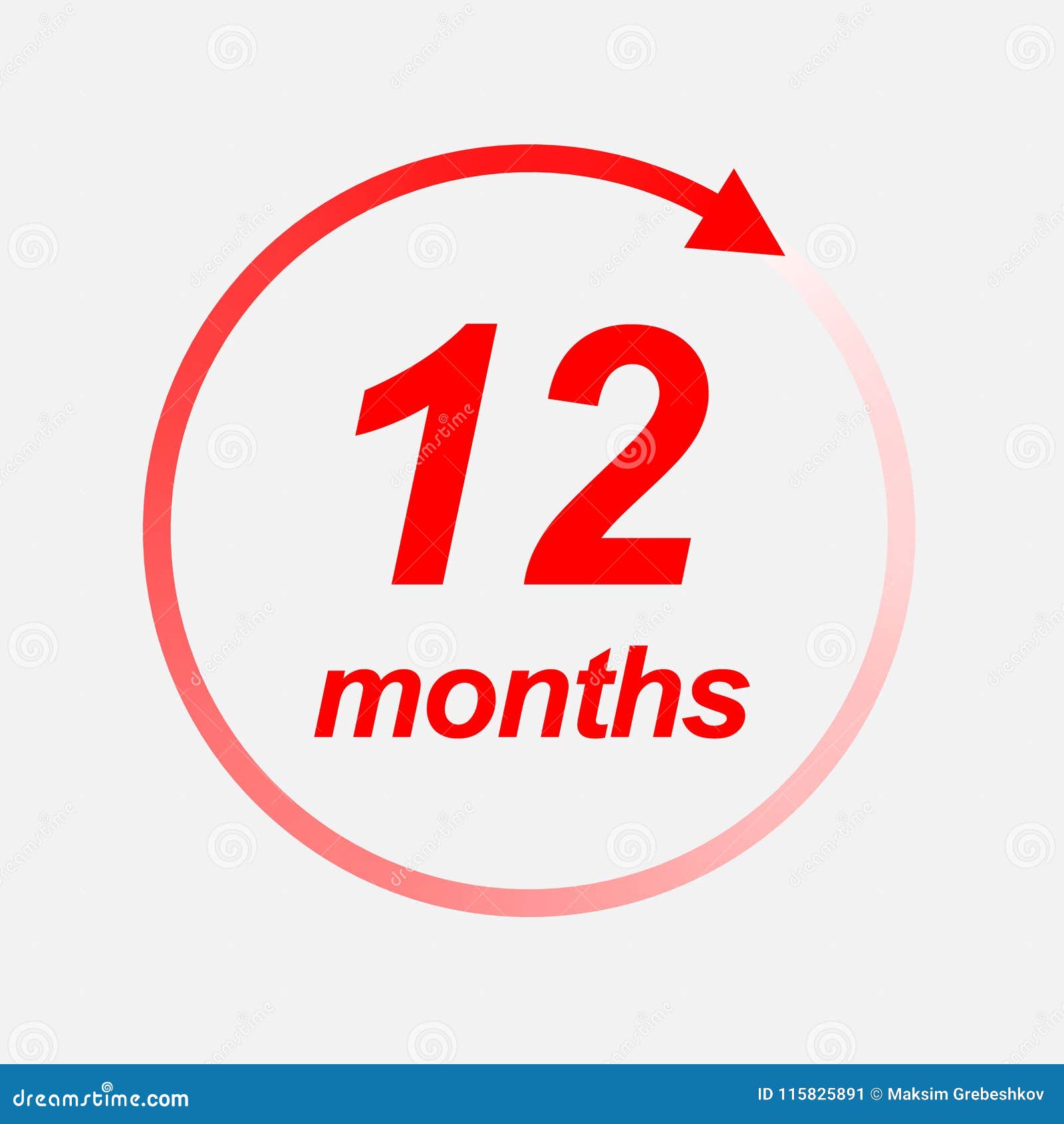 12 months vector icon stock vector. Illustration of design - 115825891