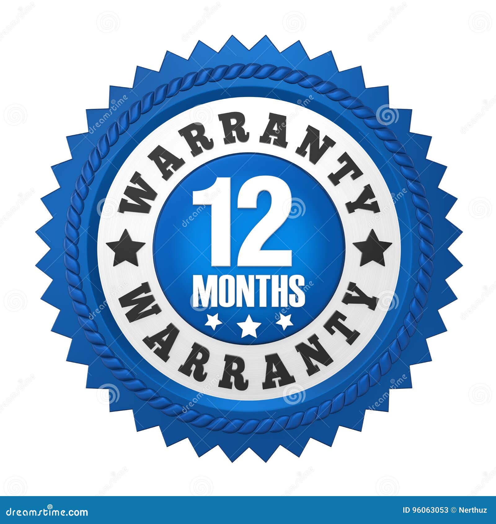 12 Months Warranty Badge Isolated Stock Illustration - Illustration of ...