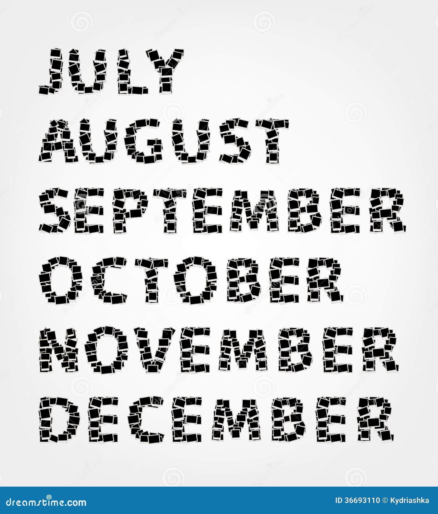 Months of Year Made from Photo Frames Stock Vector - Illustration of ...