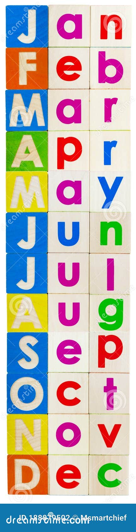 Months of the Year with Toy Blocks Stock Photo - Image of month, wood ...