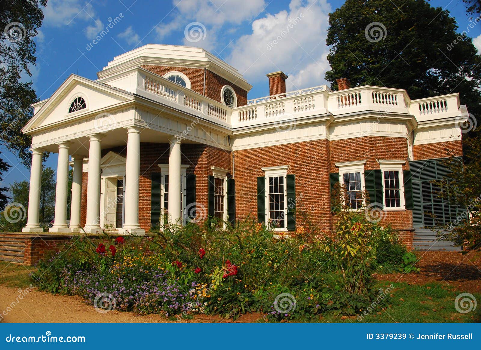 Monticello stock image. Image of jefferson, facade, bricks - 3379239