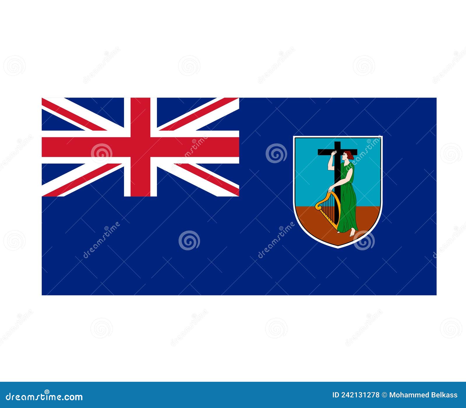 Montserrat Flag National North America Emblem Symbol Icon Stock Vector ...