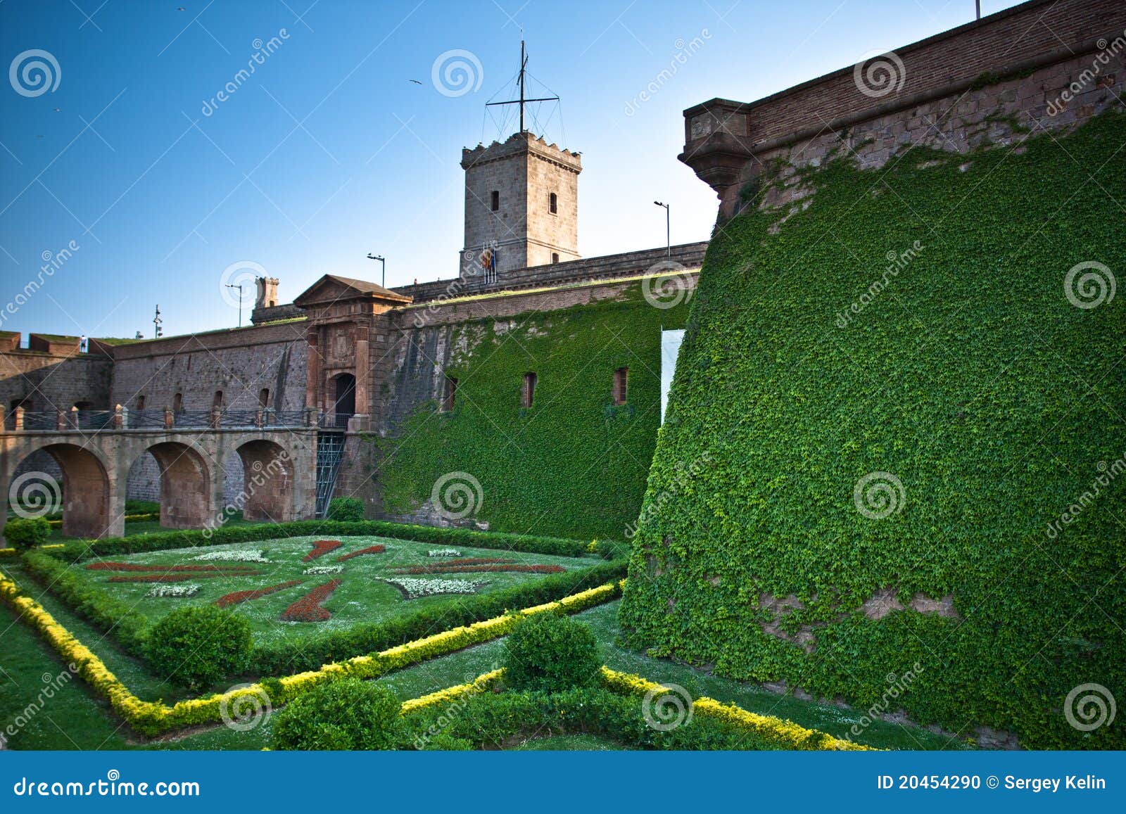 Montjuic Castle in Barcelona, Spain Stock Photo - Image of province ...