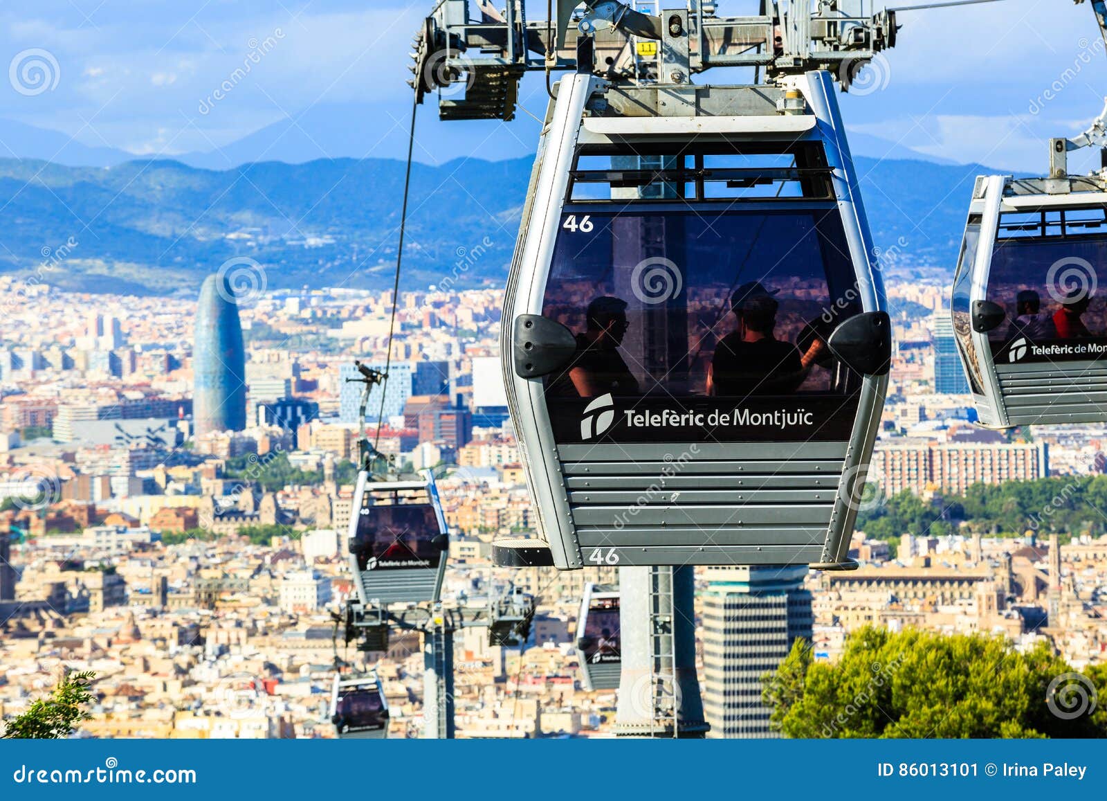 Montjuic Funicular, Panaramic View of Barcelona Editorial Photo - Image ...