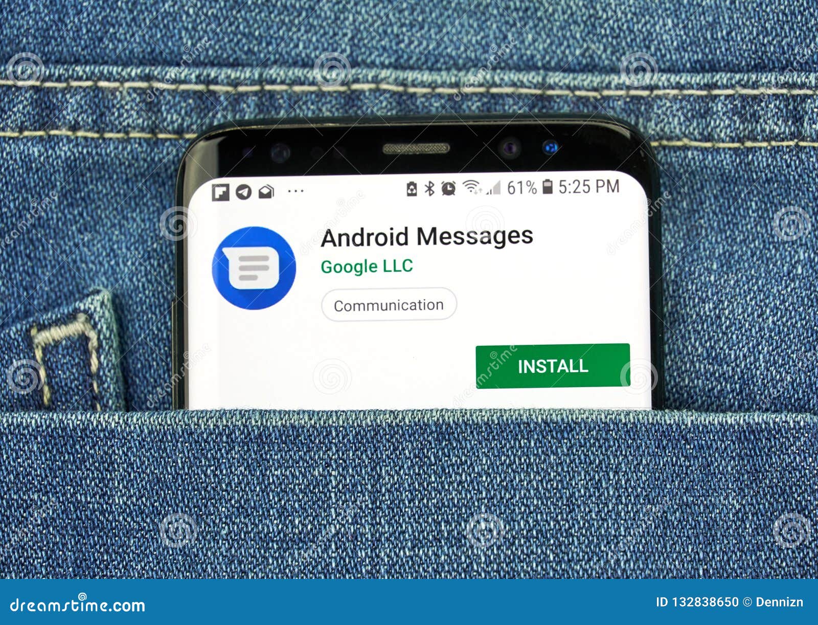 Google Android Message on a Phone Screen in a Pocket Editorial Image ...