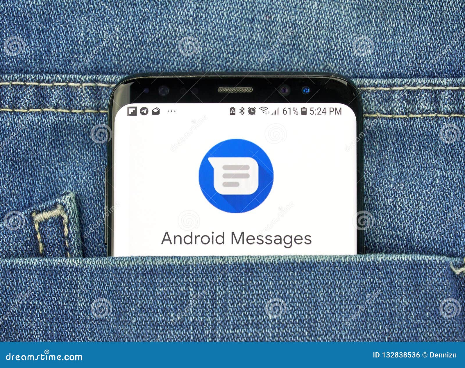 Google Android Message on a Phone Screen in a Pocket Editorial Photo ...