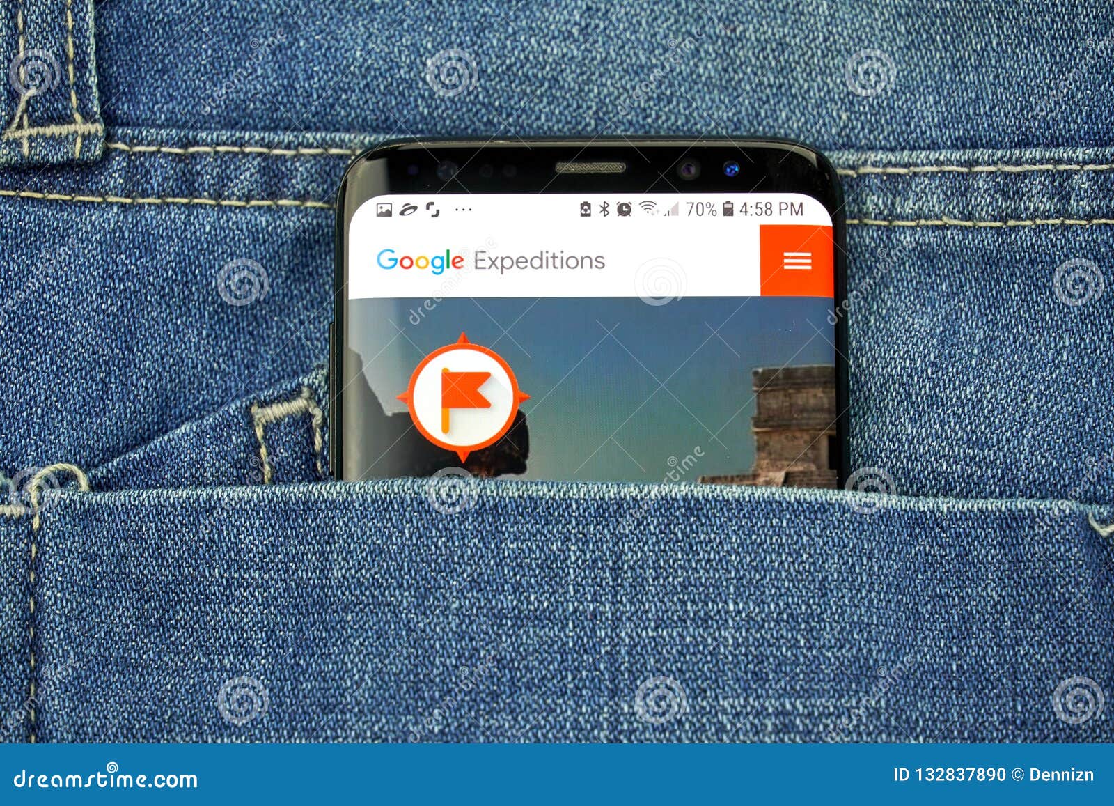 Google Expeditions App on a Phone Screen in a Pocket Editorial Image ...