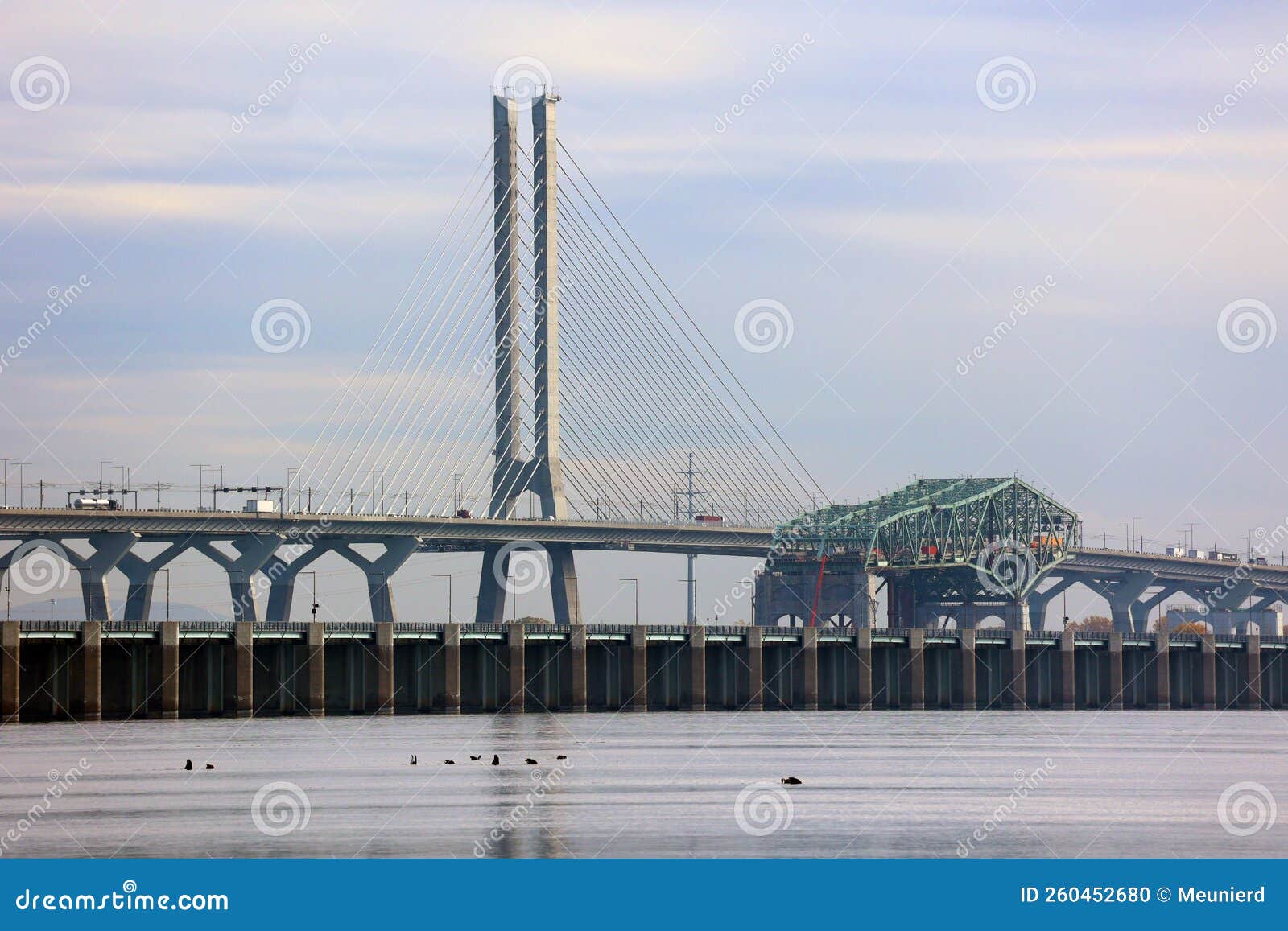 Champlain Bridge an a Part of the Old Bridge Editorial Image - Image of ...