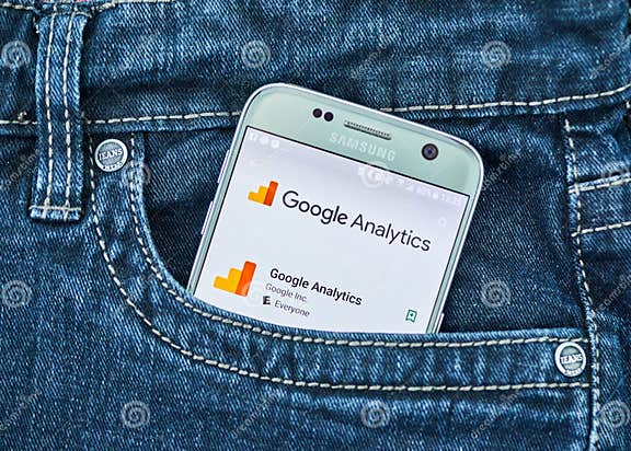Google Analytics Mobile Application on Screen of Samsung Editorial ...