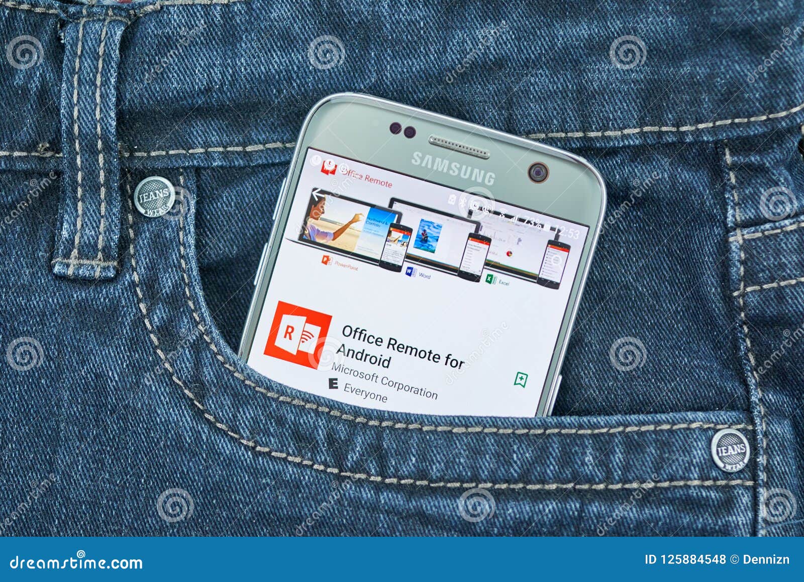 Microsoft Office Remote for Android Mobile Application on Screen of ...