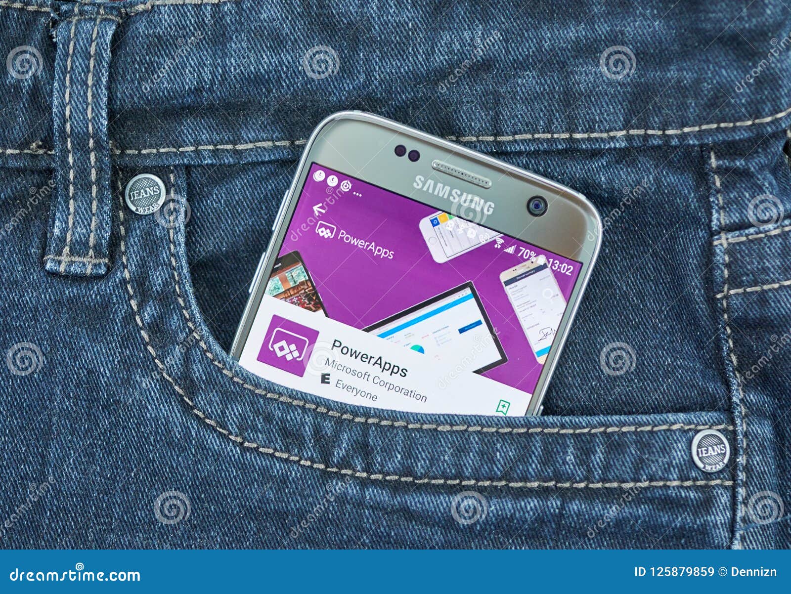 Microsoft PowerApps Mobile Application on Screen of Samsung Editorial ...