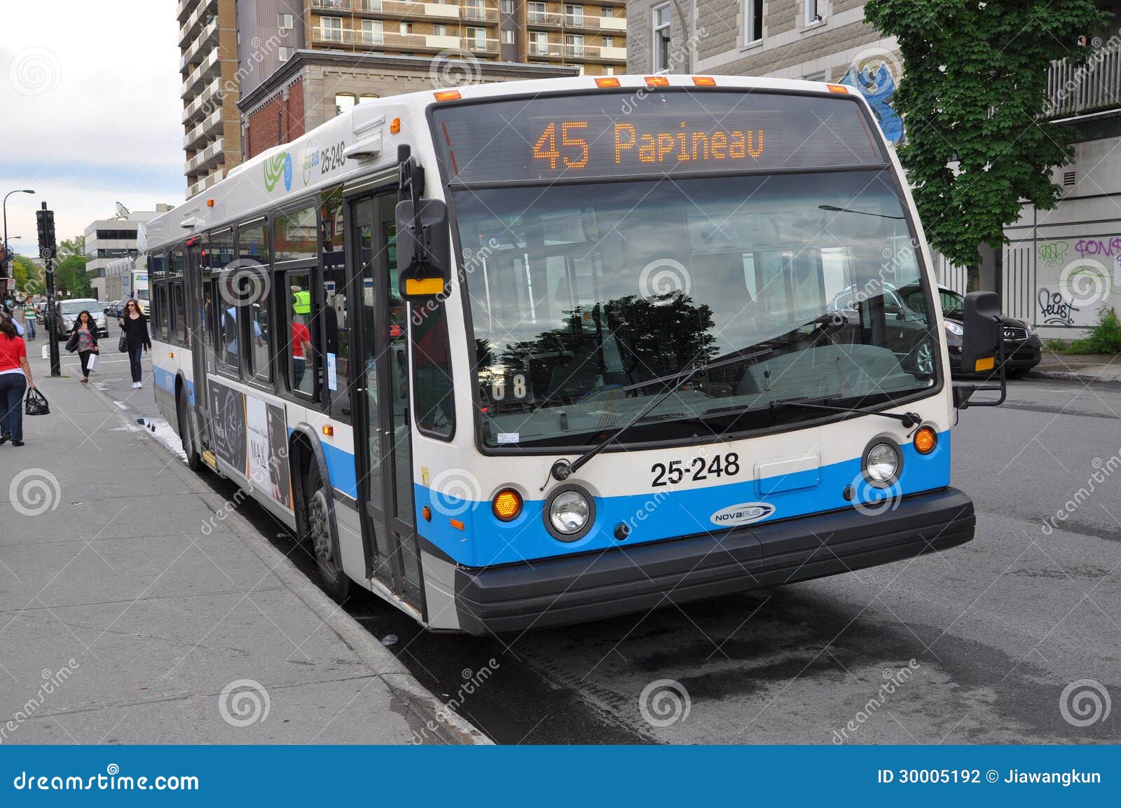 Montreal Express Bus editorial photography. Image of design - 30005192