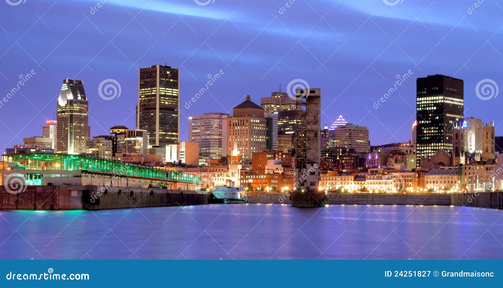 Montreal at night stock image. Image of city, clouds - 24251827