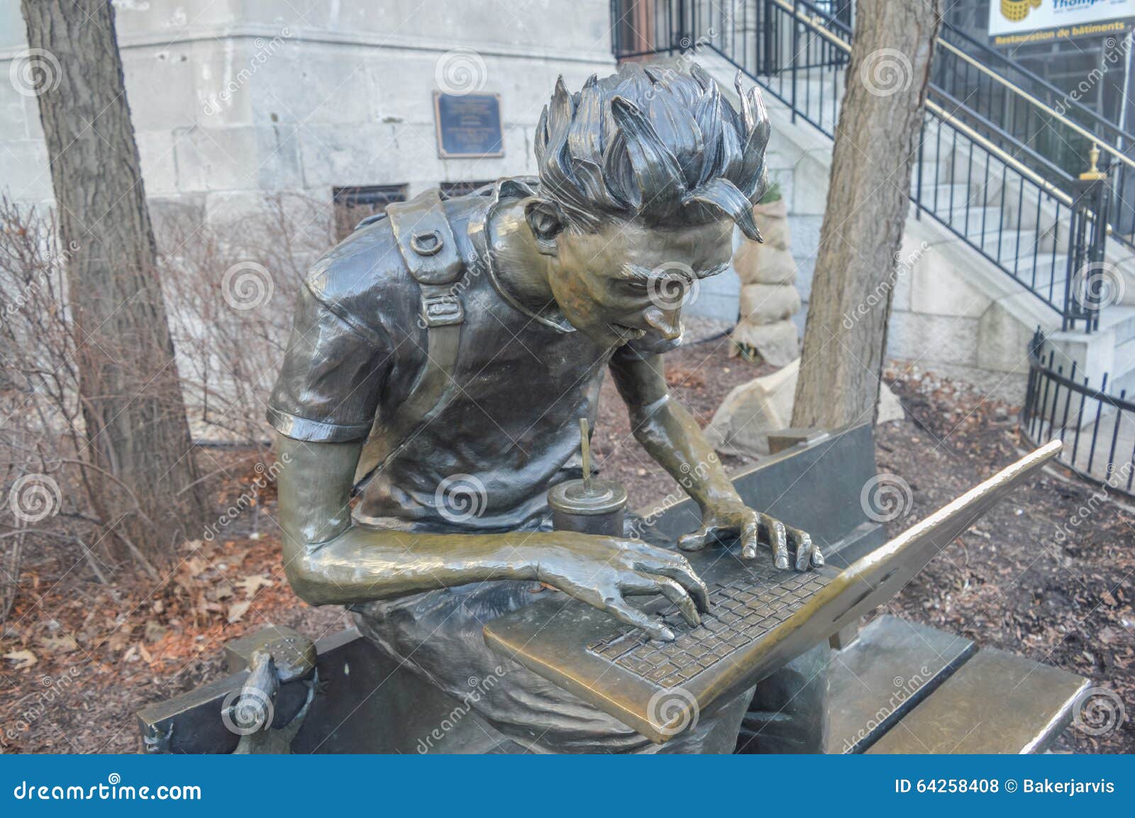 Montreal Student Statue editorial stock photo. Image of statue - 64258408