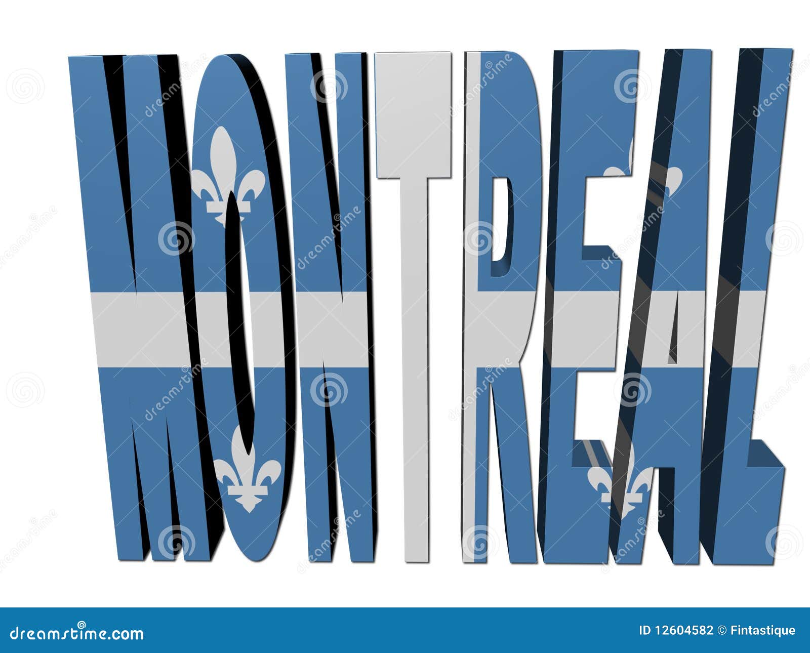 Montreal Text with Quebec Flag Stock Illustration - Illustration of ...