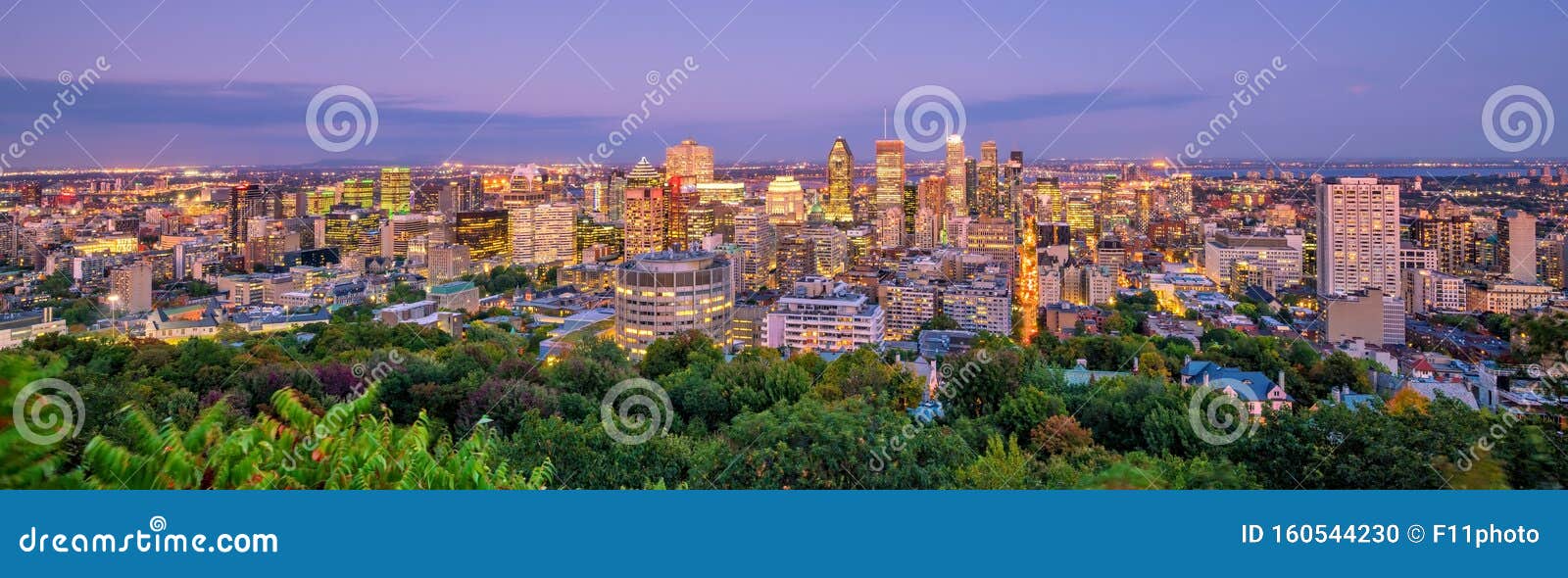 Montreal from Top View at Sunset in Canada Stock Photo - Image of city ...
